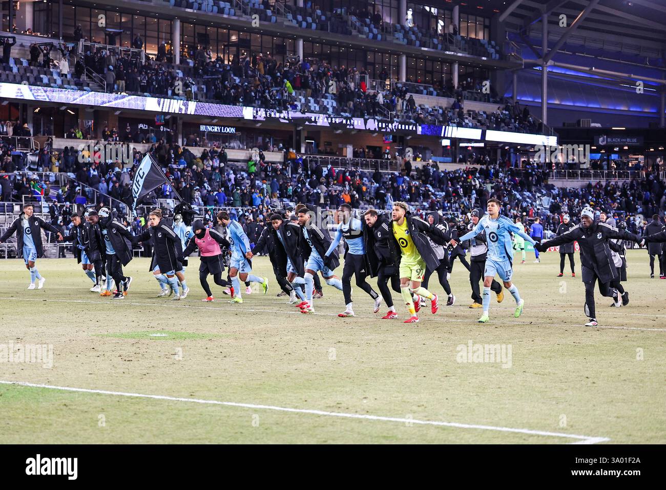 St. Paul, MN, USA. March 1st, 2025: Minnesota United celebrate a win at ...