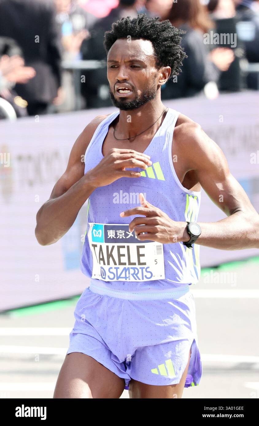 March 2, 2025, Tokyo, Japan - Tadese Takele of Ethiopia crosses the ...
