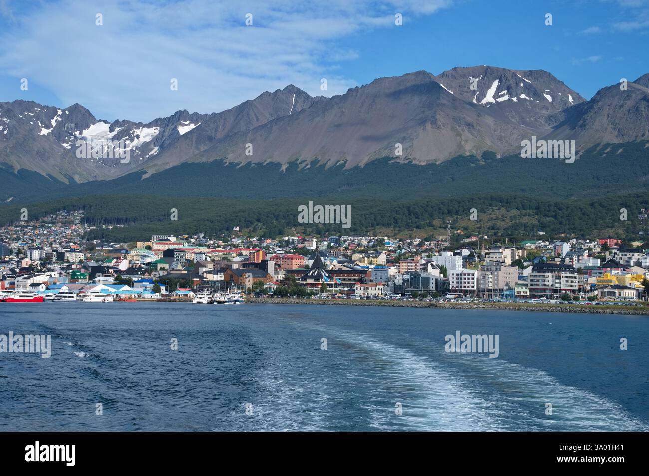 Panorama of Ushuaia, Patagonia from the ship deck Stock Photo - Alamy