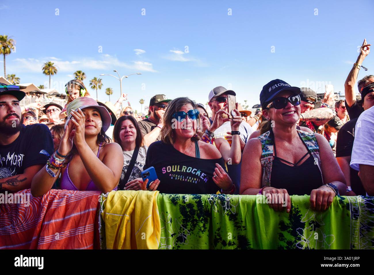 Concert crowd, festival goers at a California Music Festival Stock ...
