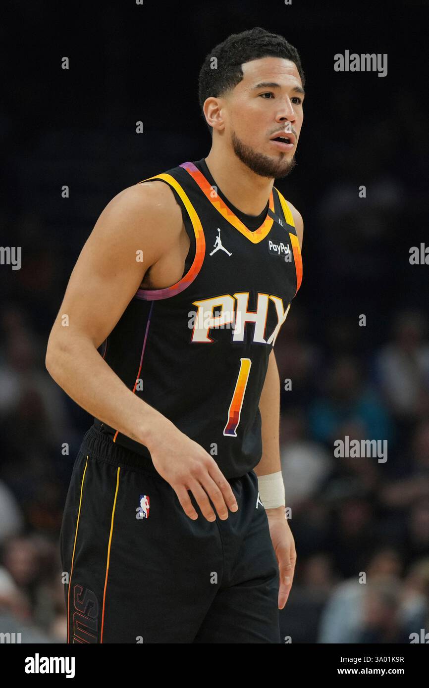 Phoenix Suns guard Devin Booker (1) during the first half of an NBA ...