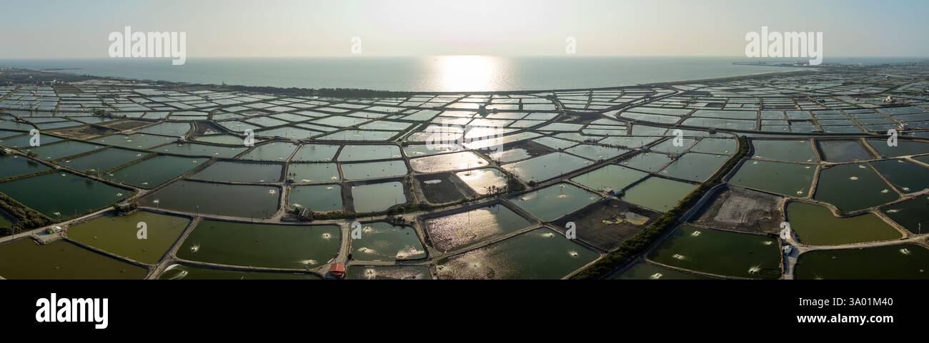Aerial view of fish ponds on the southwest coast of Taiwan Stock Photo ...