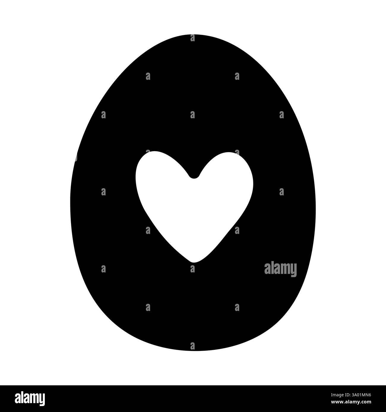 Black egg shape with heart cutout symbolizes love and creativity in ...