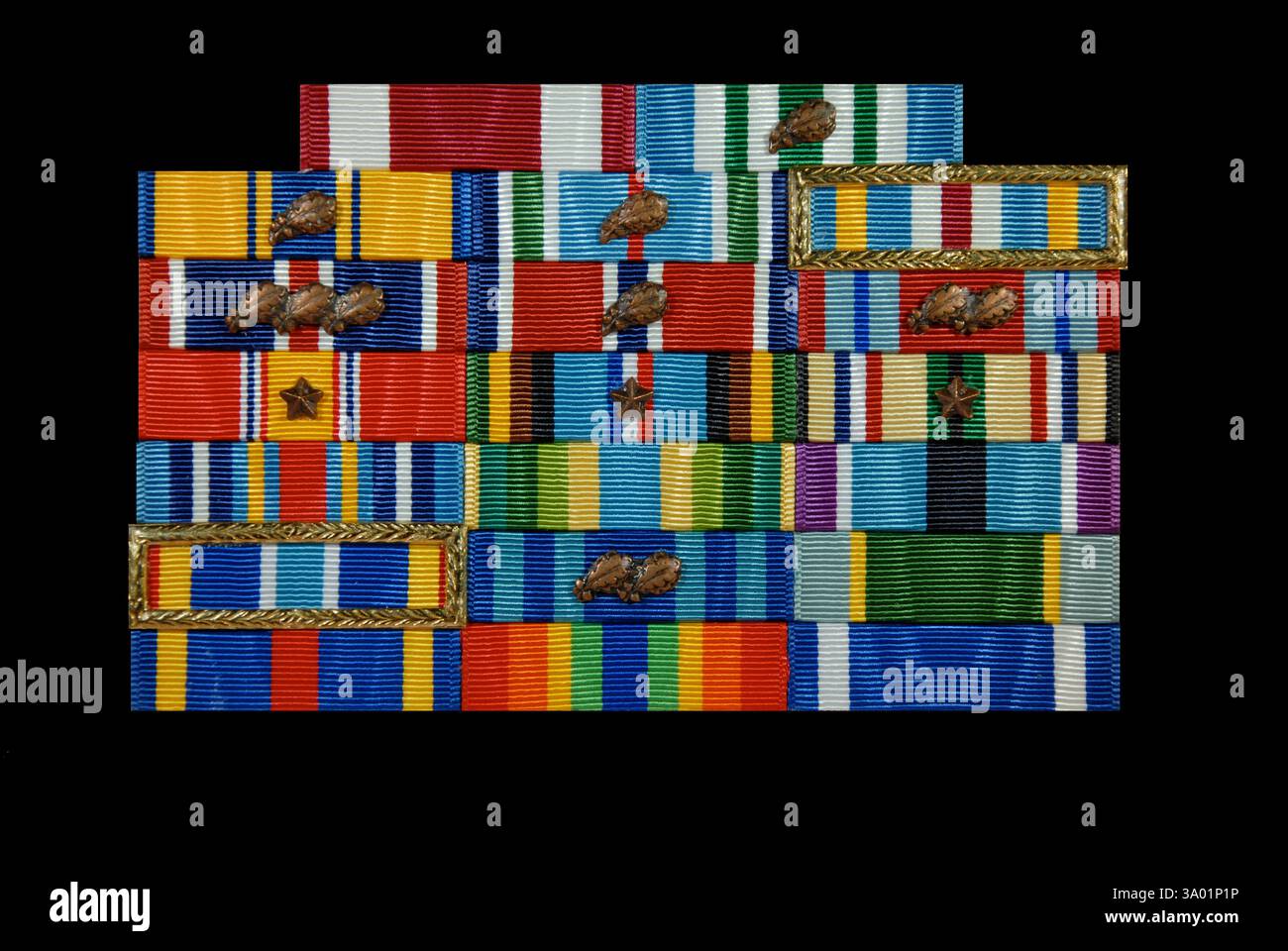Close-up image of United States Air Force (USAF) officer's ribbon rack ...