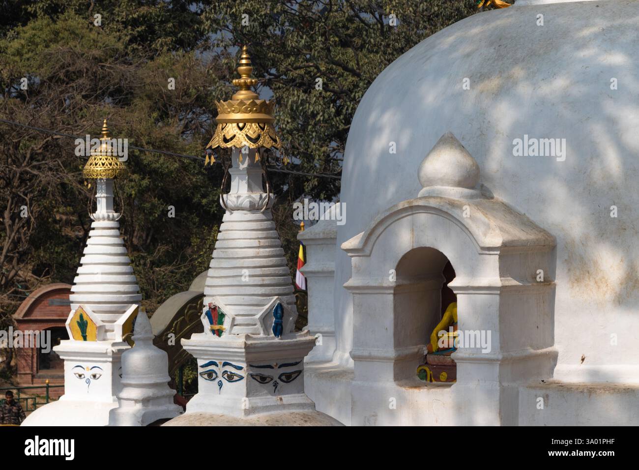 Small stupas at Bajradhatu Chaitya, entrance to Swayambhunath Stupa ...