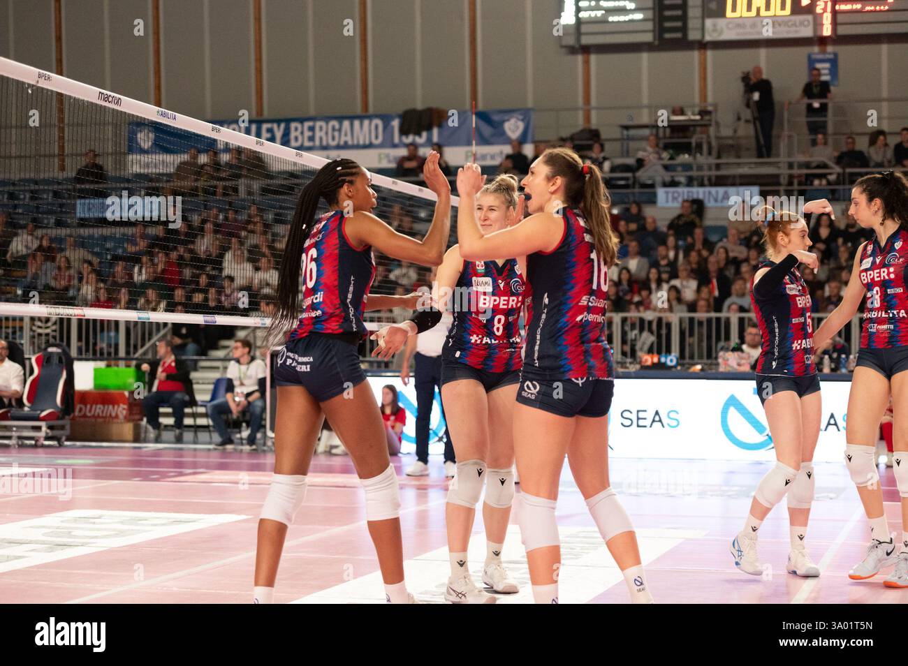 Volley Bergamo 1991 exulting during Volley Italian Championship Serie A ...