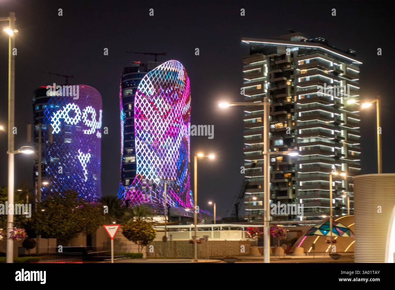 Doha, Qatar. March 01, 2025: Lusail Marina District. Lusail City and ...