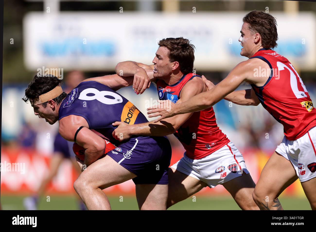 Perth, Australia. 02nd Mar, 2025. Andrew Brayshaw of the Dockers is ...
