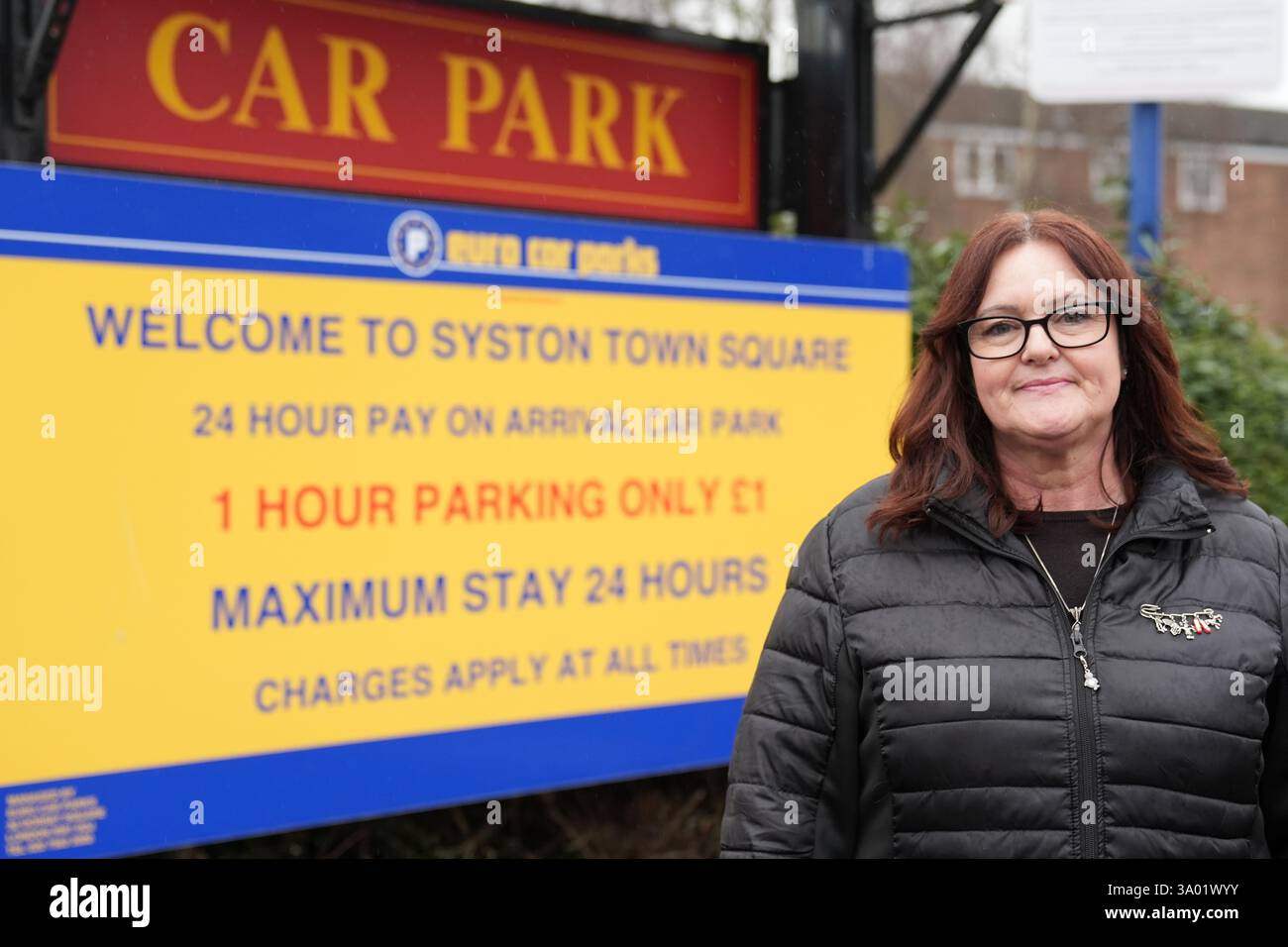 Motorist Debbie Dinckal in Syston Town Square car park in ...