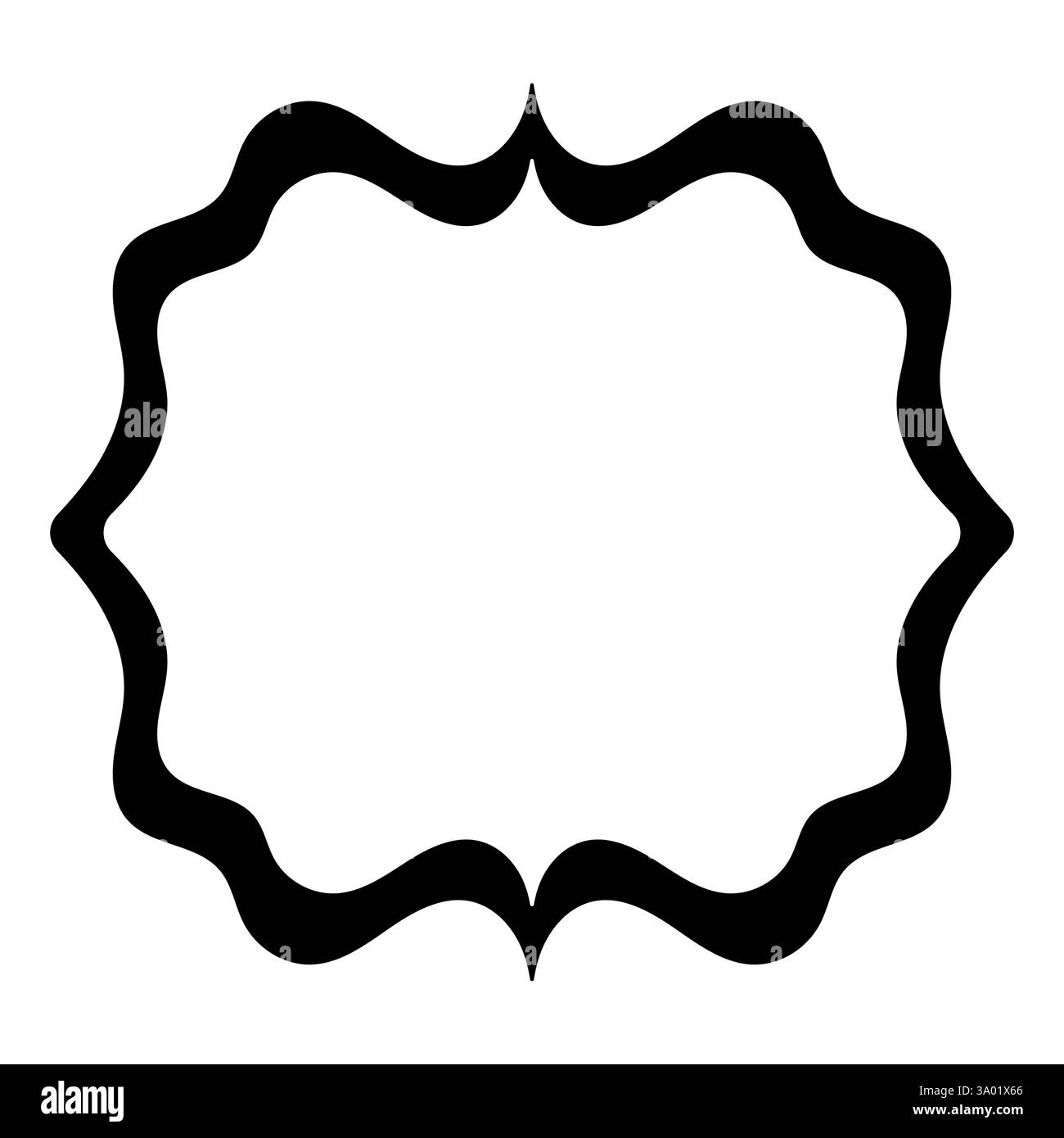 Elegant Black Wavy Frame Ornate Border in Minimalist Design Stock ...