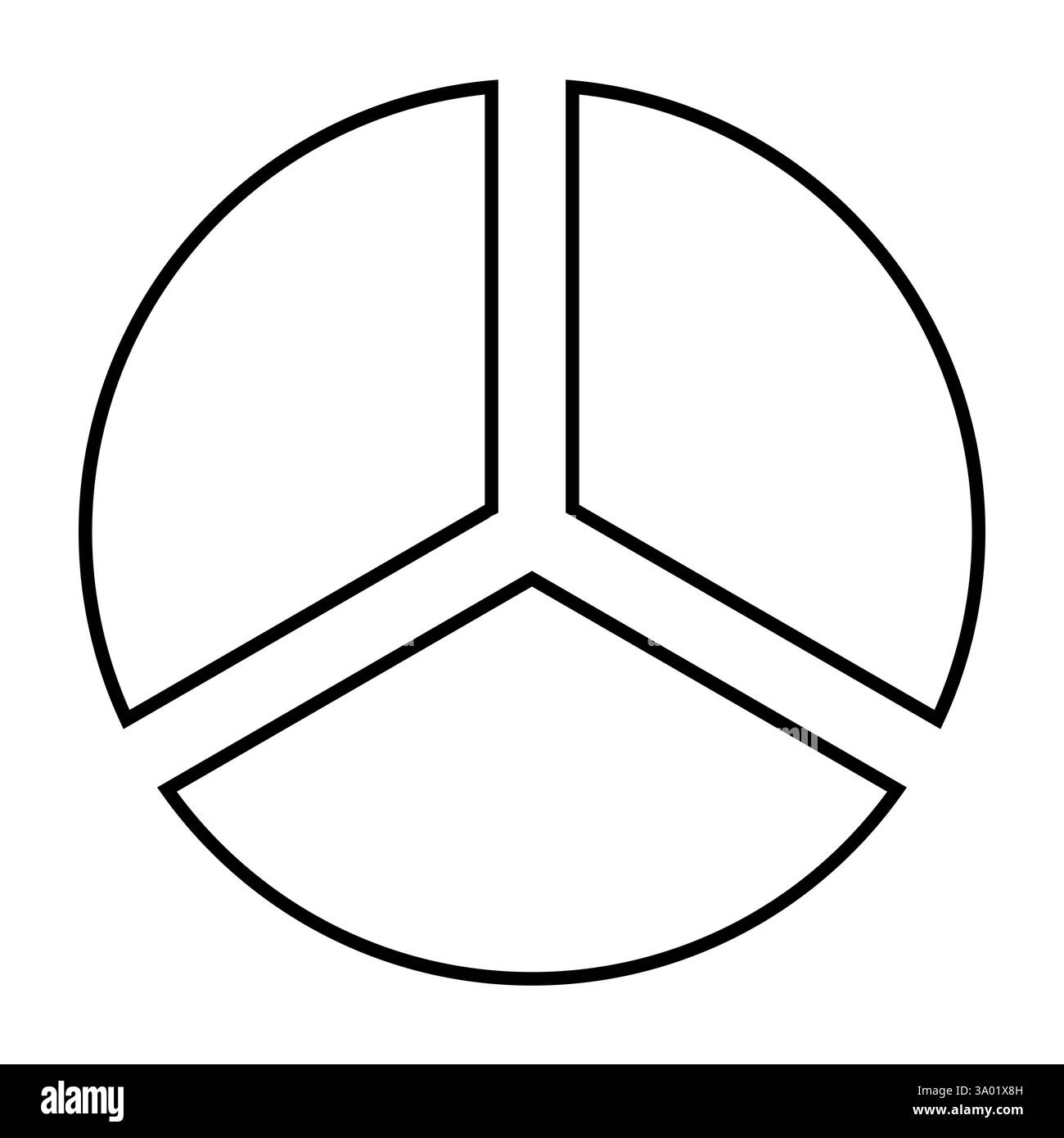 Sleek Black Pie Chart, Segment Pattern in Simple Outline Stock Vector ...