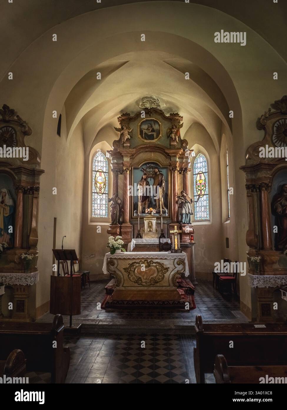 Pontebba, Italy - 19th of May, 2024: A beautifully decorated church ...