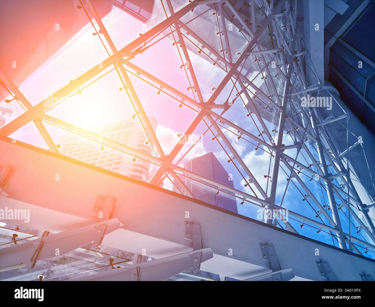 A modern tall building that features a significant amount of glass ...