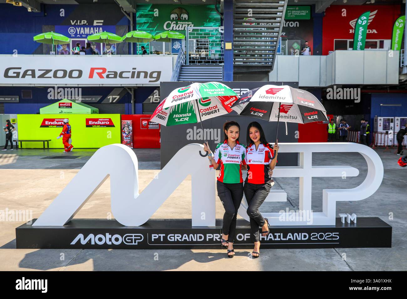 PT MotoGP of Thailand MotoGP models pose on the paddock, ahead of the ...