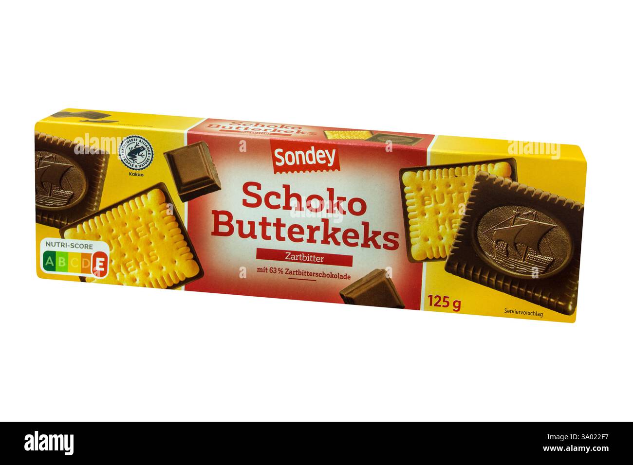 Sondey Schoko Butterkekse auf weiß Stock Photo - Alamy
