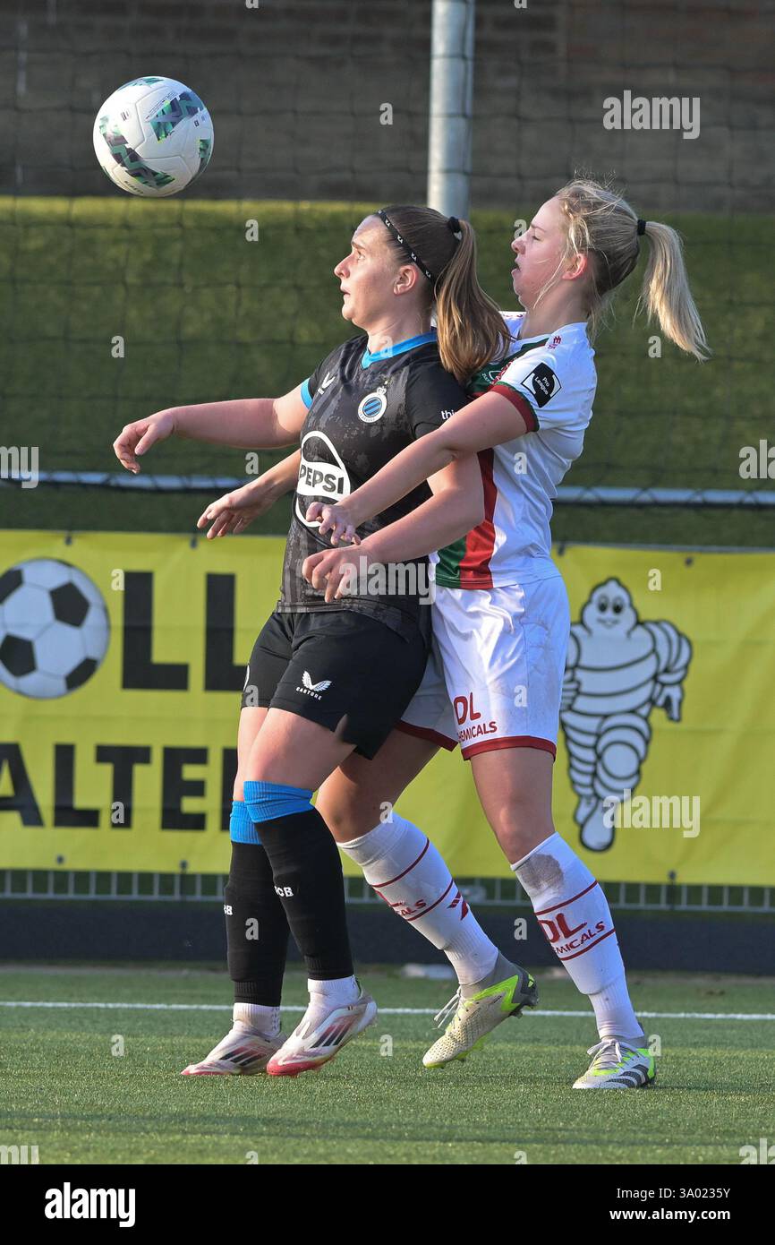 Aalter, Belgium. 01st Mar, 2025. Davinia Vanmechelen (25) of Club YLA ...