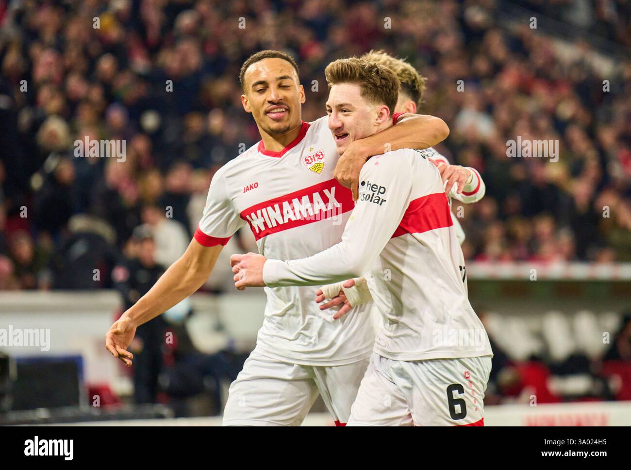 Stuttgart, Germany. 28th Feb, 2025. Angelo Stiller, VFB 6 celebrates ...