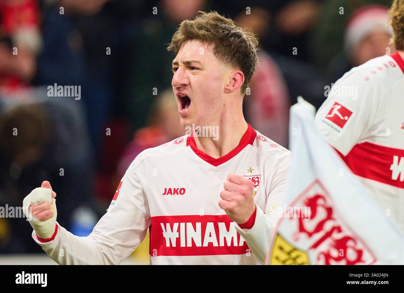 Angelo Stiller, VFB 6 celebrates his goal, happy, laugh, celebration, 1 ...