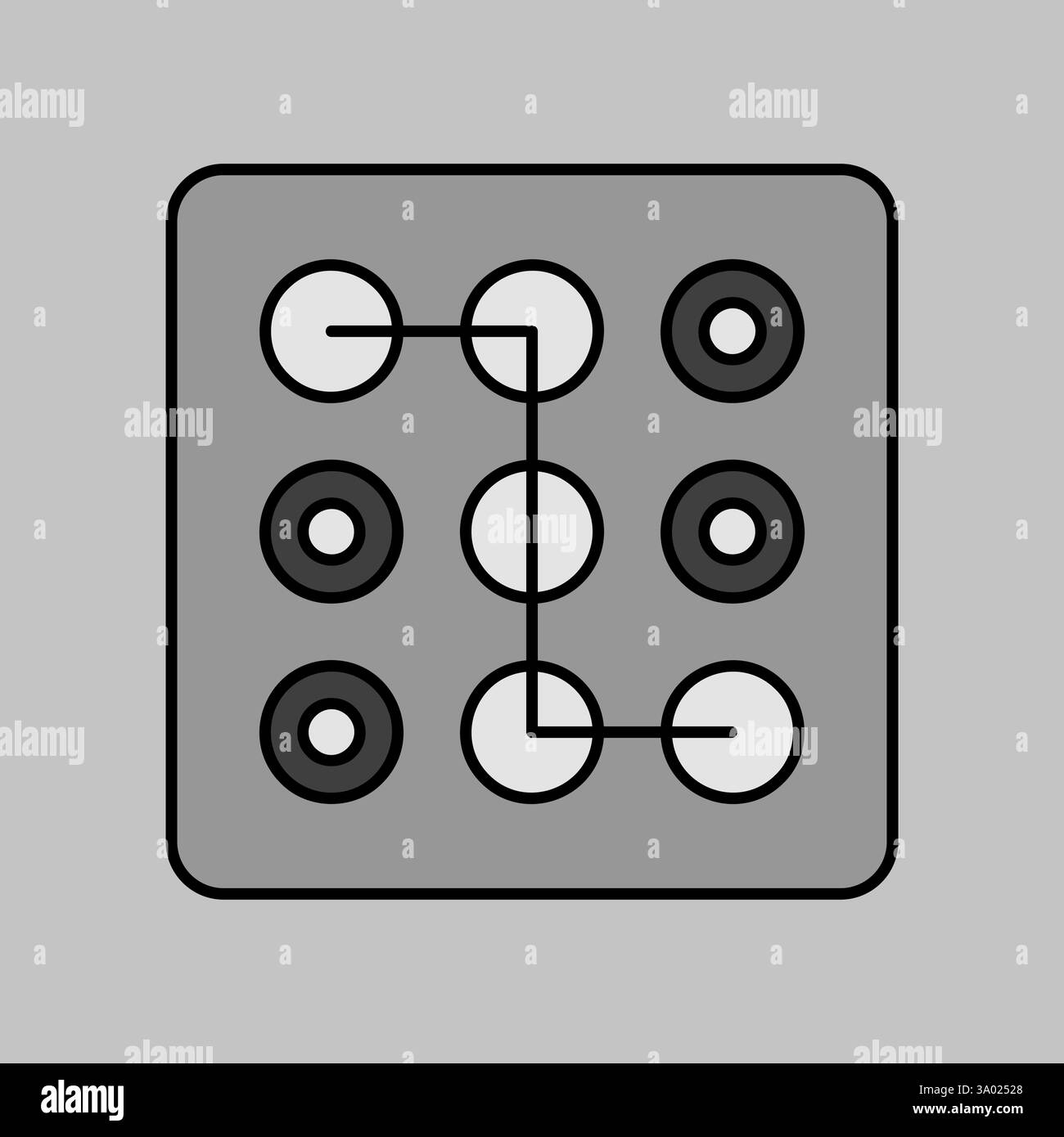 Lock pattern vector grayscale icon. Hand entering smartphone password ...