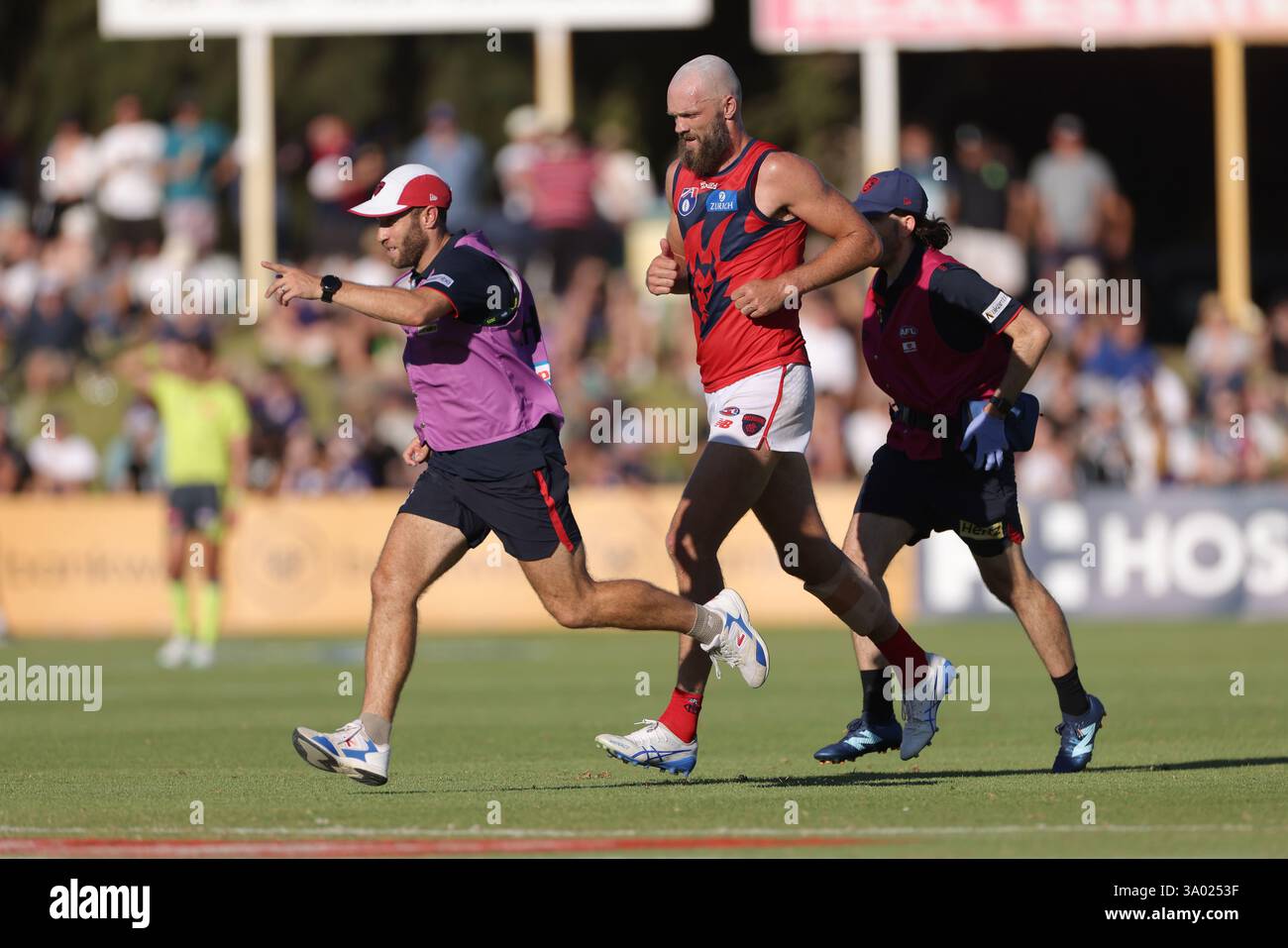 Max Gawn of the Demons leaves the field during the AFL Community Series ...