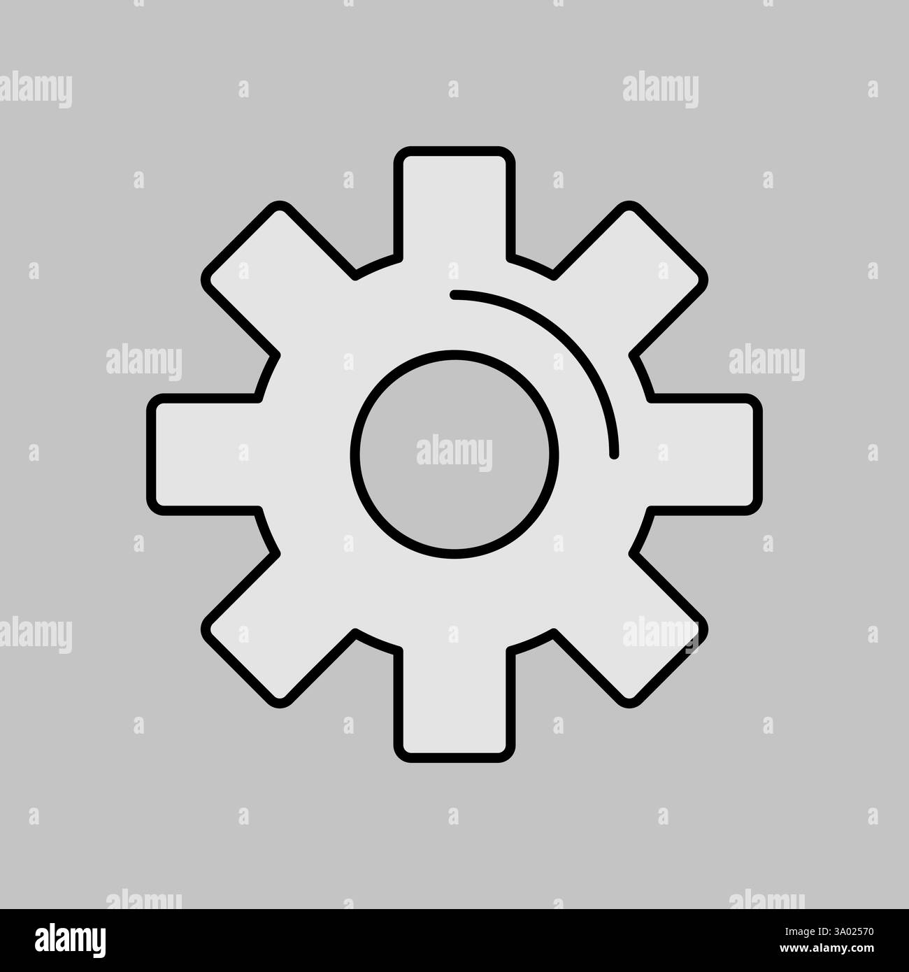 Settings grayscale icon with additional gears symbol. Security sign ...