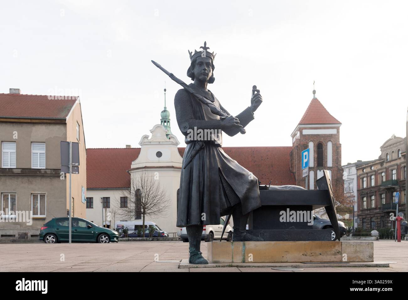 King of Poland Waclaw II czeski (Wenceslaus II of Bohemia) statue, one ...