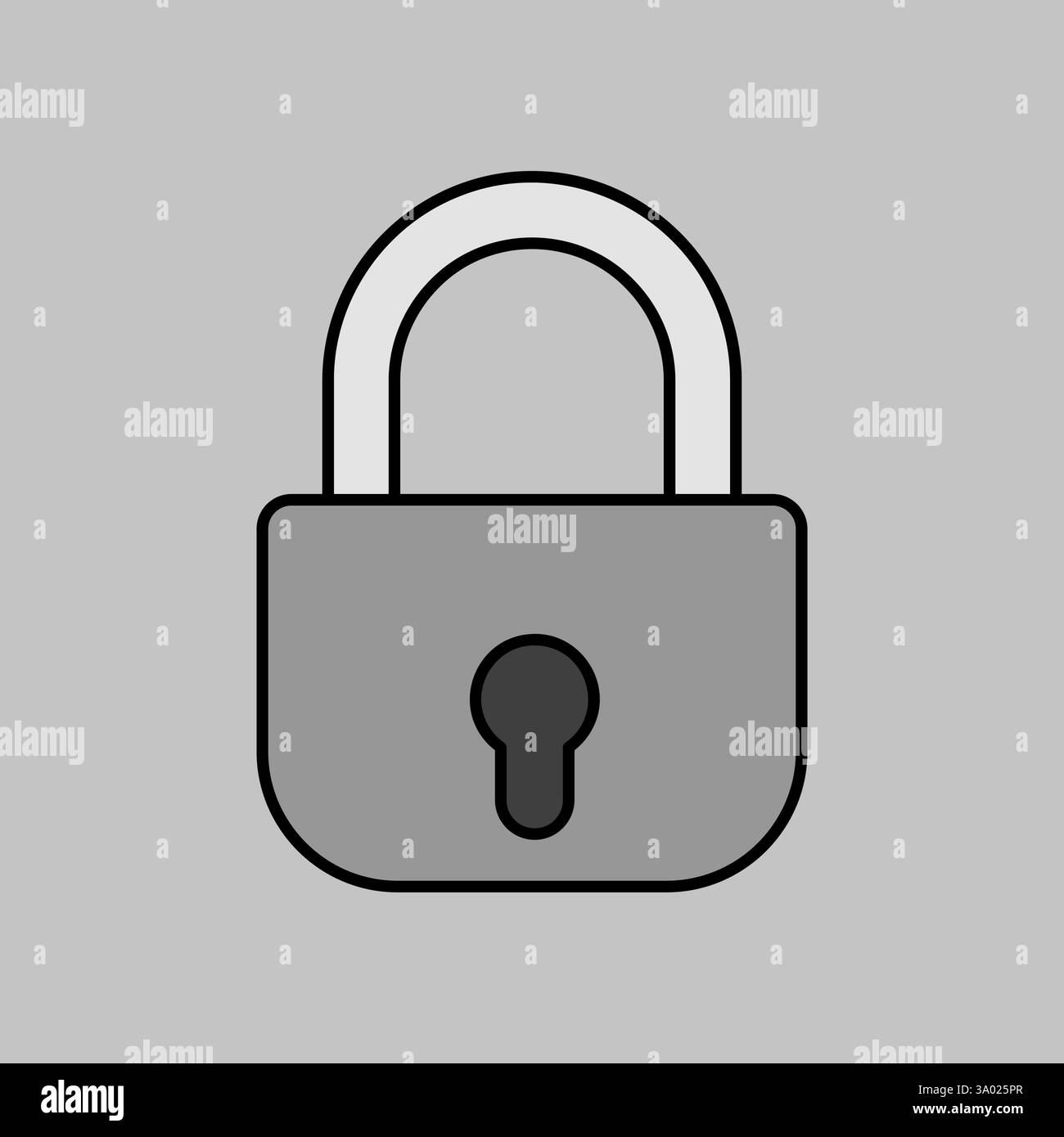 Security lock vector grayscale icon. Privacy and data protection symbol ...