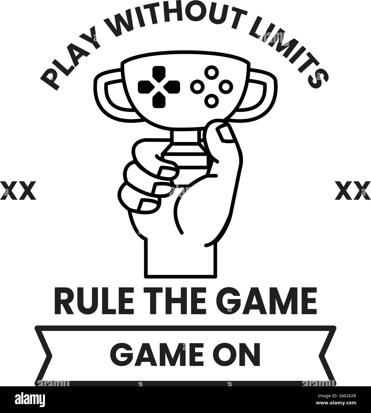 A hand holding a trophy with the words "Play without limits" written on ...