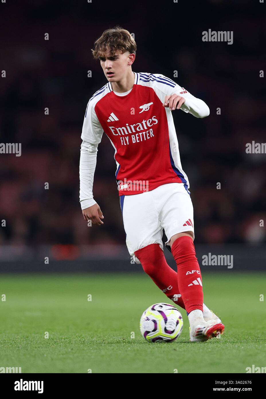 London, UK. 28th Feb, 2025. Max Dowman of Arsenal during the Arsenal ...