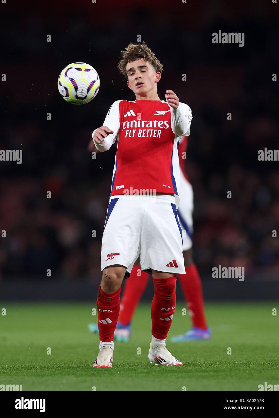 London, UK. 28th Feb, 2025. Max Dowman of Arsenal during the Arsenal ...