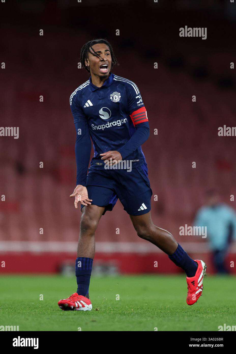 London, UK. 28th Feb, 2025. Reece Munro of Manchester United during the ...