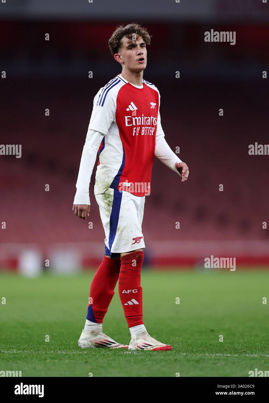 London, UK. 28th Feb, 2025. Max Dowman of Arsenal during the Arsenal ...