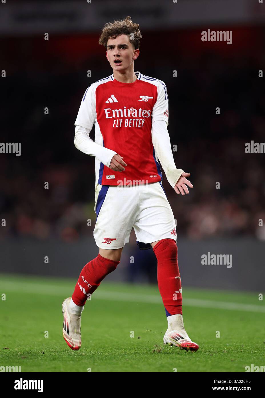 London, UK. 28th Feb, 2025. Max Dowman of Arsenal during the Arsenal ...