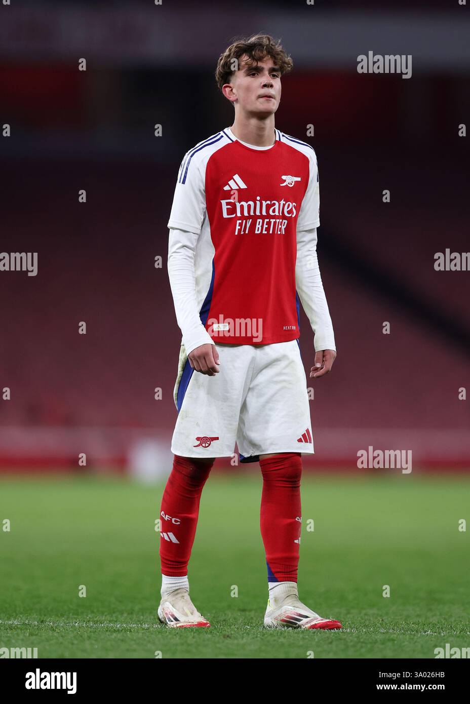 London, UK. 28th Feb, 2025. Max Dowman of Arsenal during the Arsenal ...