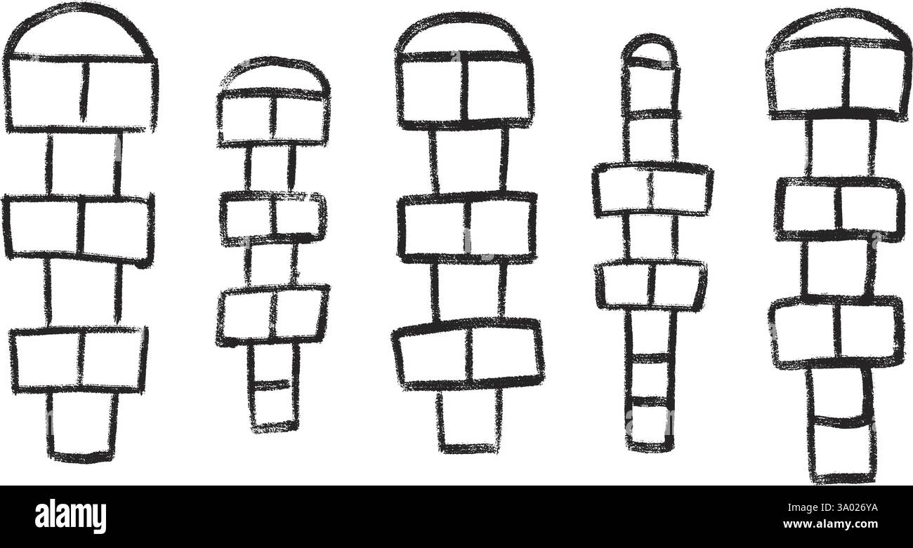 Hopscotch games set isolated on white background. Children playground ...