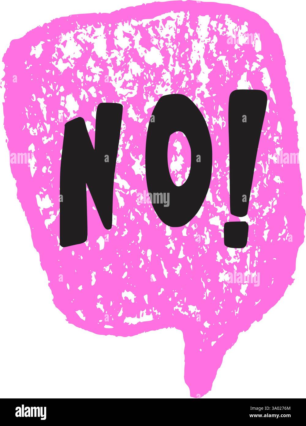 Speech thinking bubble with No sign. Curse crayon doodle text. Negative ...