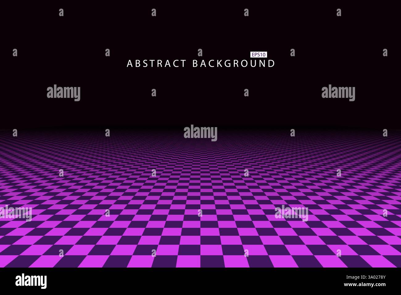 Abstract background with perspective. Black purple square tile floor ...
