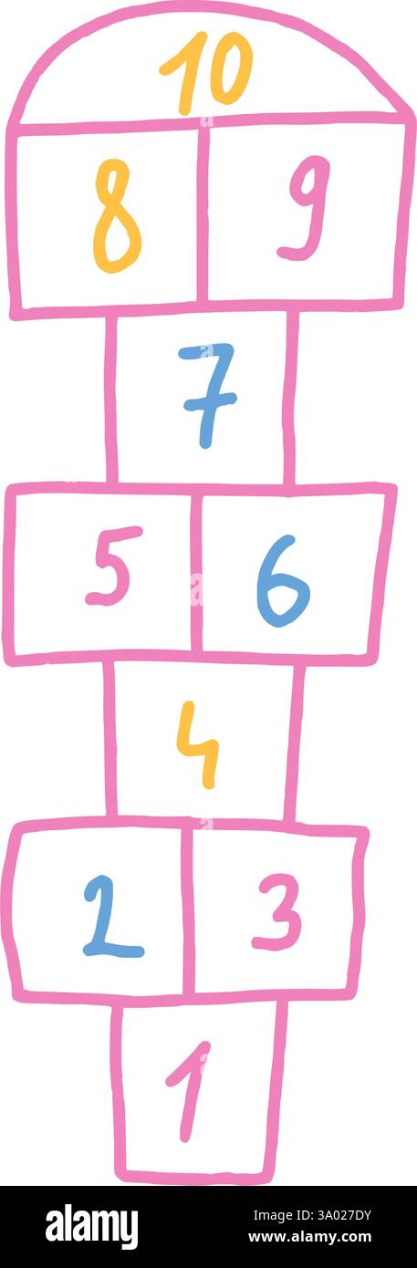 Hopscotch game isolated on white background. Children playground ...