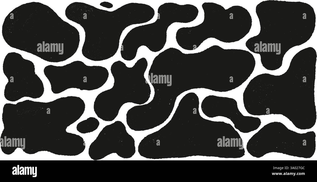 Liquid organic shapes set. Irregular splodge figures. Random abstract ...