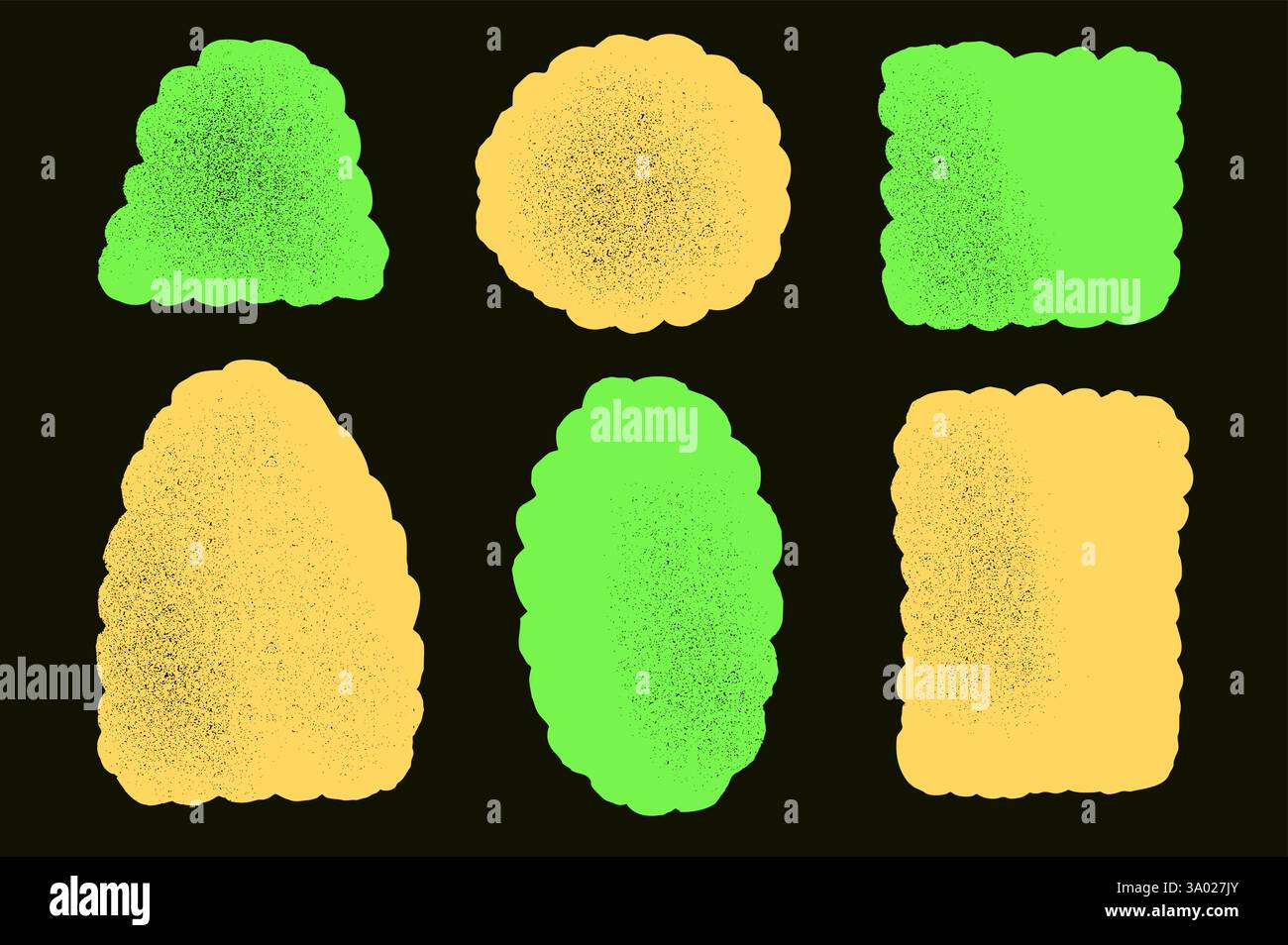 Scallop edges geometric shape set. Text boxes frames pack. Oval, circle ...