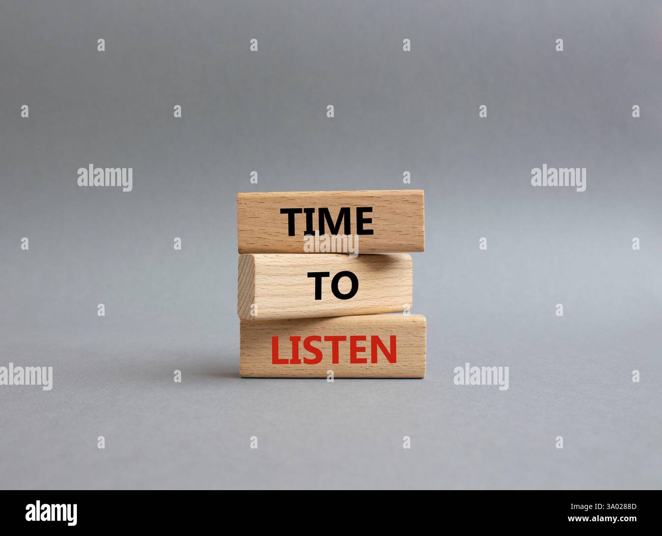 Time to listen symbol. Wooden blocks with words Time to listen ...
