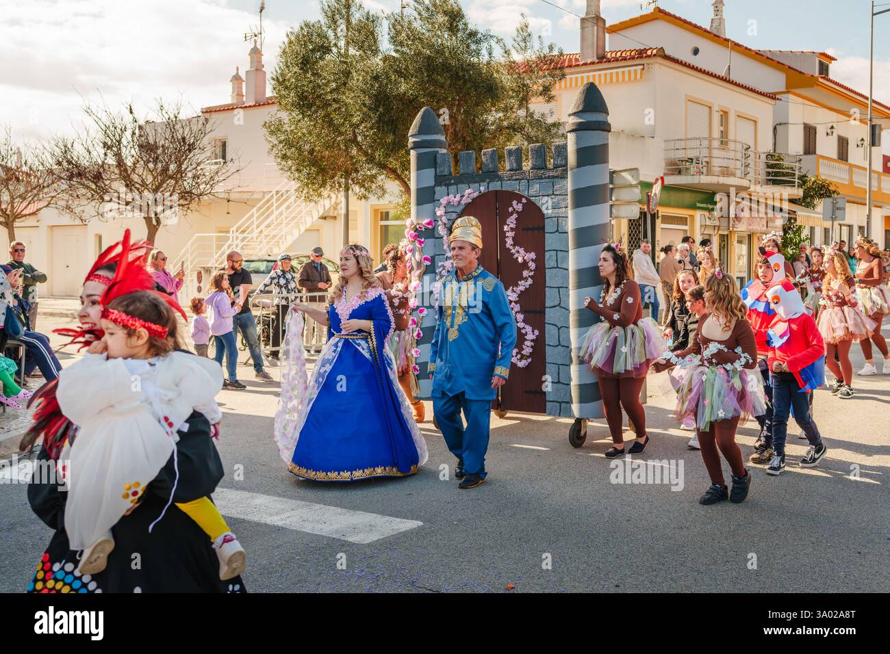 Altura, Portugal, March 1, 2025. Vibrant carnival parade in Altura ...