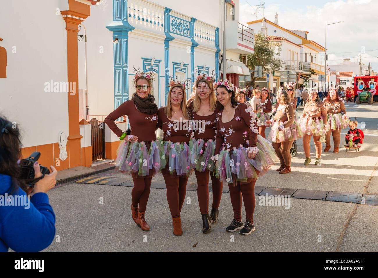 Altura, Portugal, March 1, 2025. A group of women in tree-inspired ...