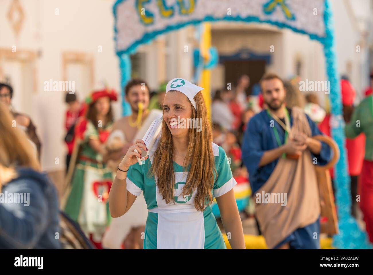 Altura, Portugal, March 1, 2025. Carnival participants dressed as ...