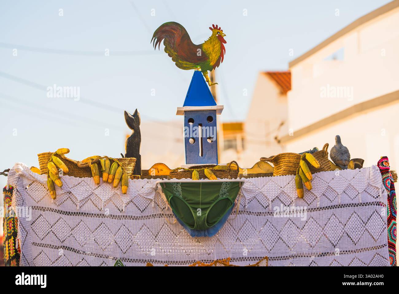 Altura, Portugal, March 1, 2025. Whimsical decorations and traditional ...
