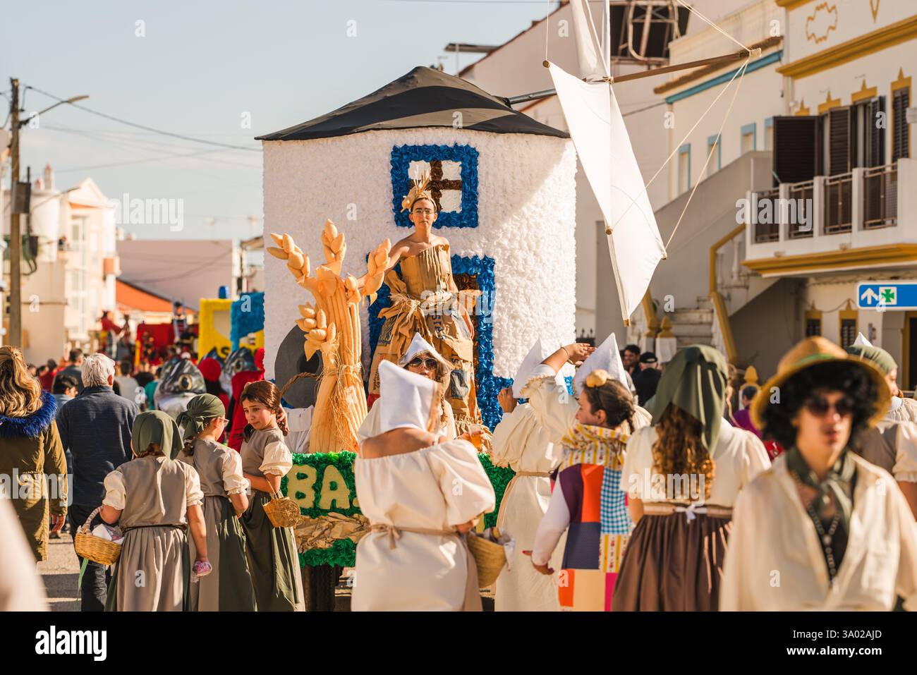 Altura, Portugal, March 1, 2025. Vibrant carnival parade in Altura ...