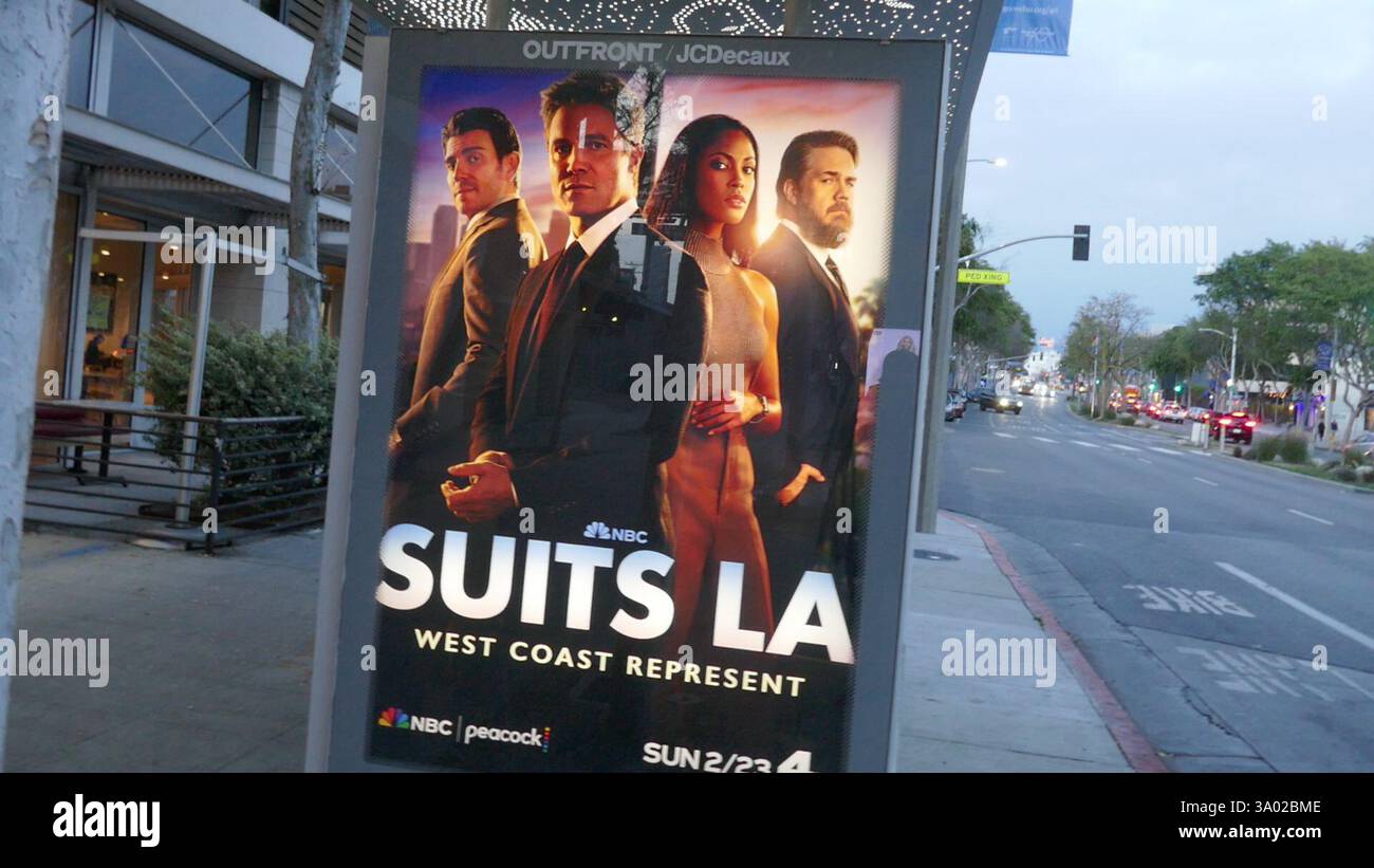 Los Angeles, California, USA 1st March 2025 Suits LA Bus Stop Billboard ...