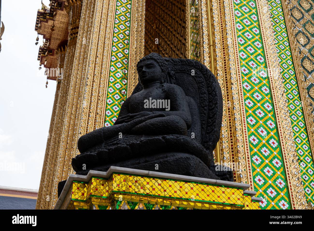 A Black Buddha Statue at The Grand Palace of Bangkok City in Thailand ...