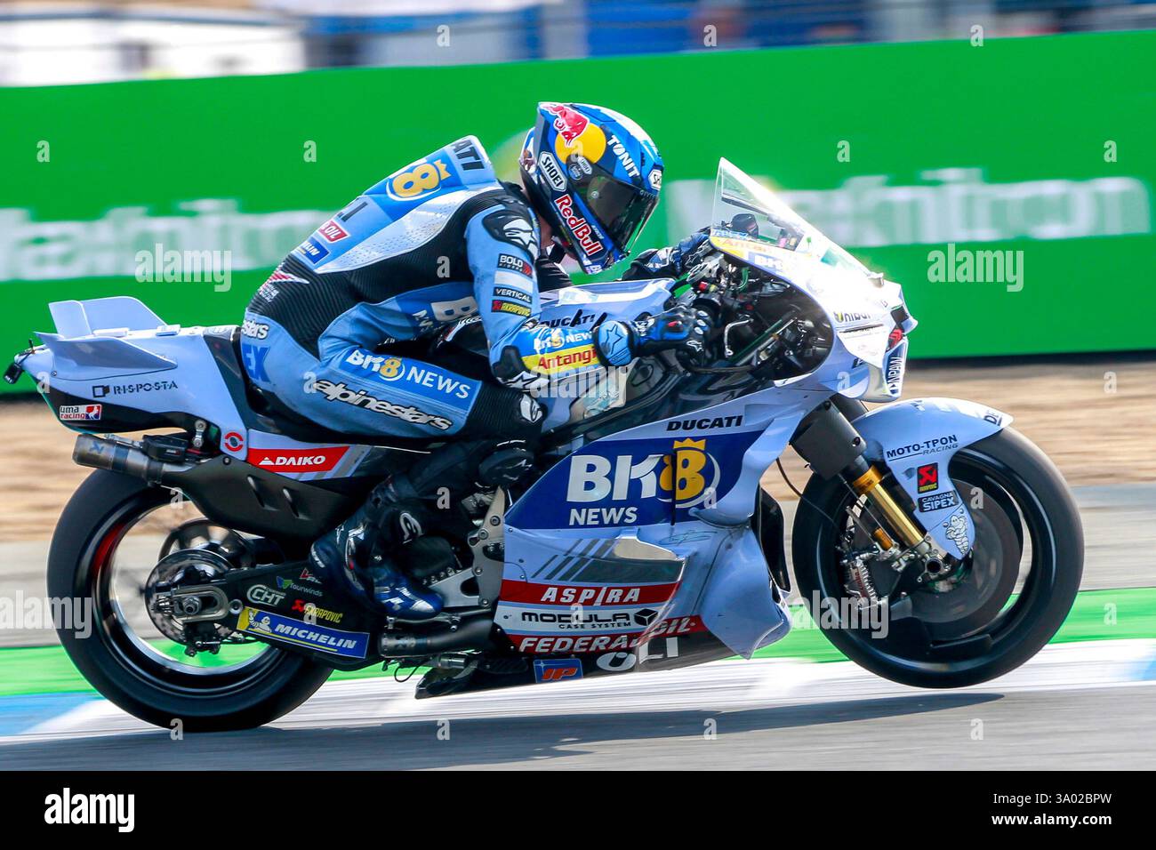 PT MotoGP of Thailand Spanish MotoGP rider Alex Marquez of BK8 Gresini Racing MotoGP in action ...