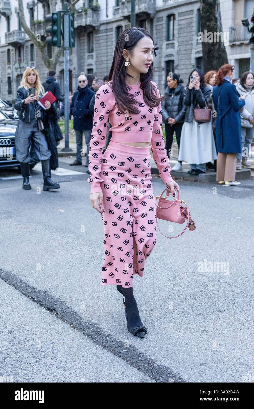 Milan, Italy. 01st Mar, 2025. Christinna Kuan at Dolce & Gabbana ...